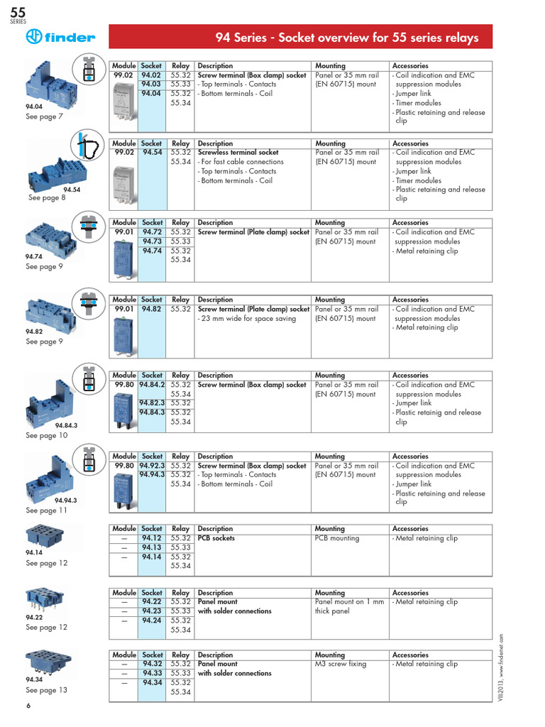5 Base para Rele Finder 14 Pines 9404spa. | Download Free PDF ...
