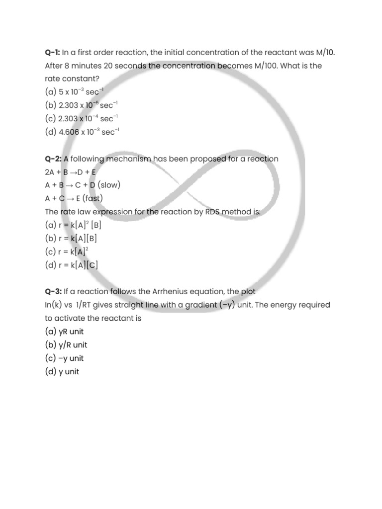 ChemicalKinetics AssignmentEndgame | PDF | Activation Energy | Chemical ...
