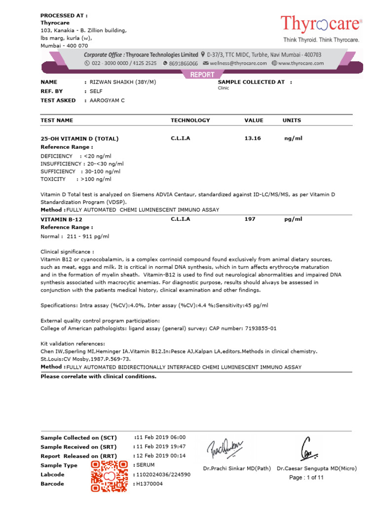Thyrocare | PDF | Creatinine | Kidney
