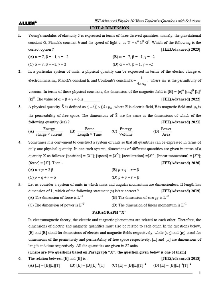Unit Dimension | PDF | Force | Physics
