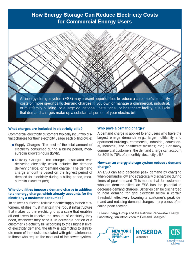 How Energy Storage Can Reduce Electricity Costs For Commercial Energy ...