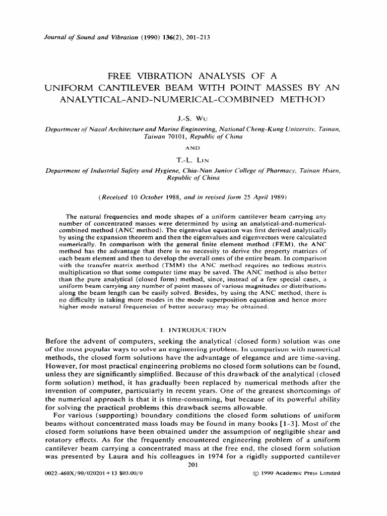 Free Vibration Analysis of A Uniform Can | PDF | Finite Element Method | Eigenvalues And ...