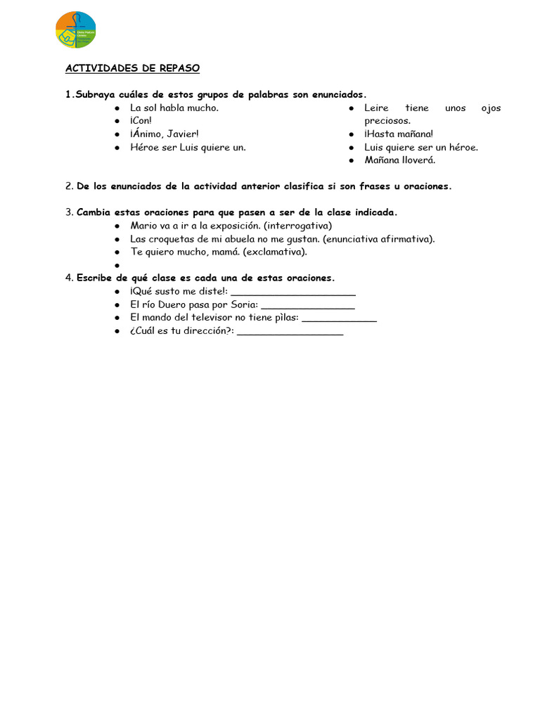 ACTIVIDADES REPASO pdf | PDF
