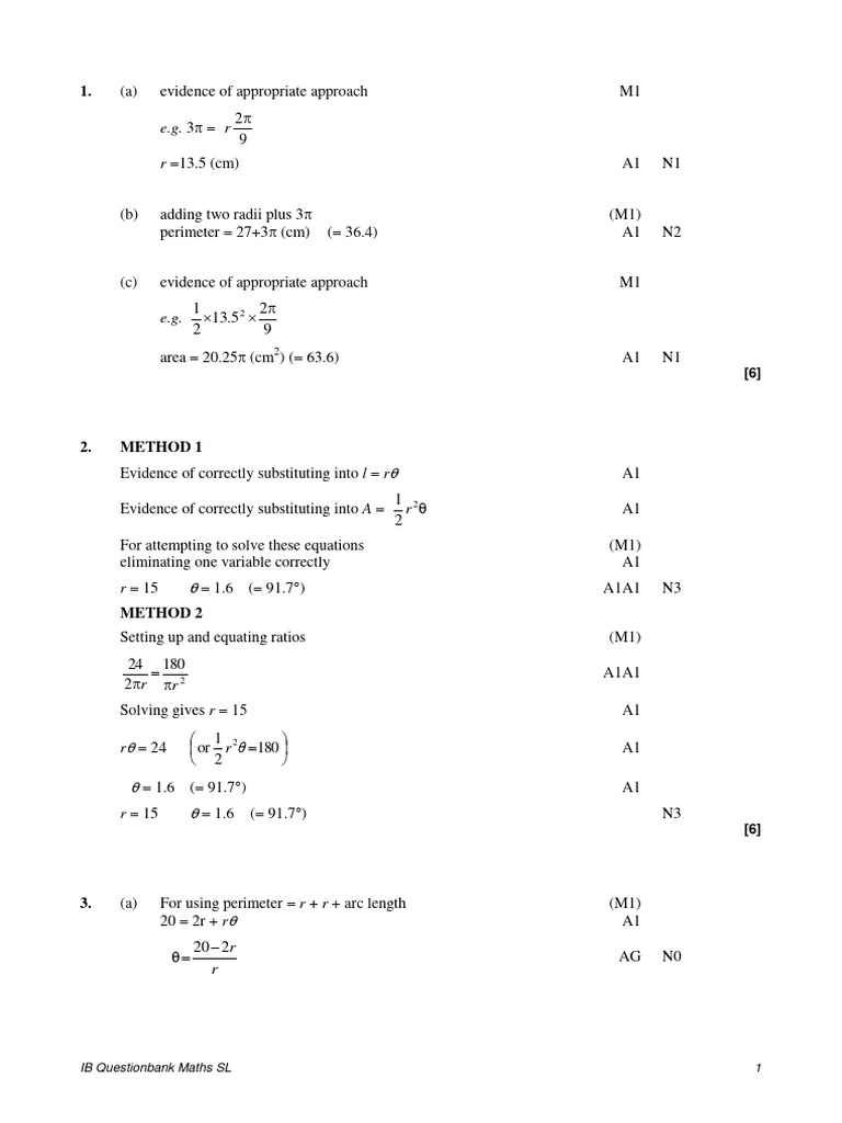 IB Maths SL Questionbank Solutions | PDF | Mathematical Objects | Geometry