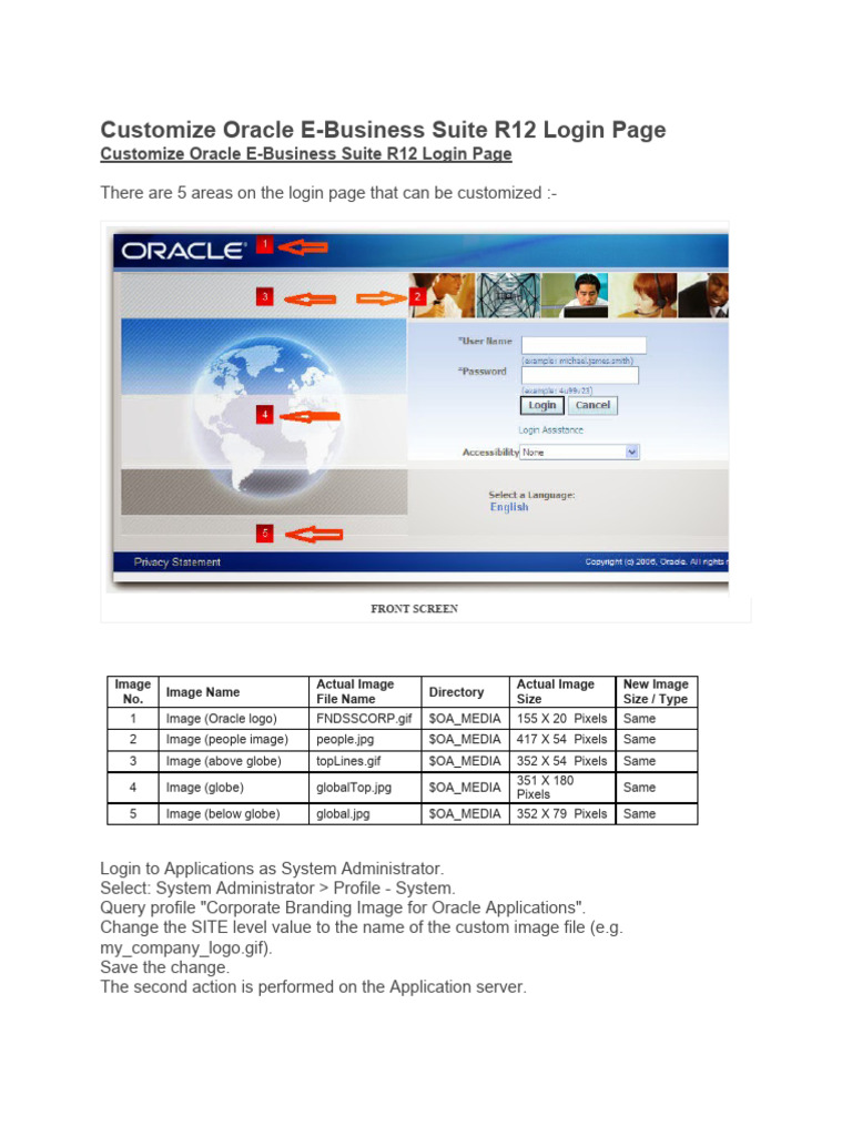 Customize Oracle Login Page | PDF | Gmail | Menu (Computing)
