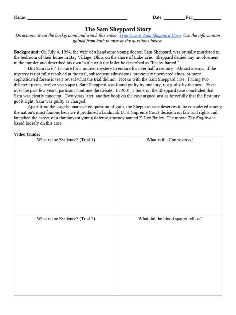 American Justice Sam Sheppard Story | PDF | Crimes | Crime & Violence