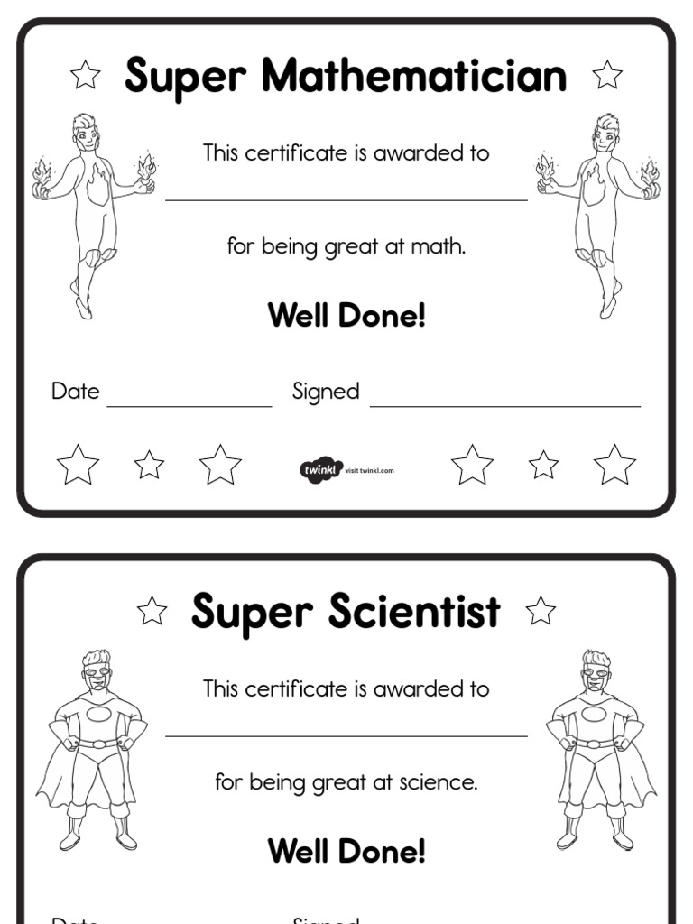 Black and White End of The Year Super Student Certificates | PDF ...