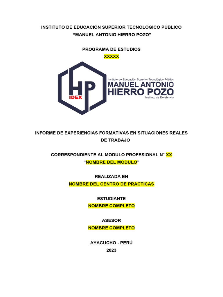 Informe Practicas Formato | PDF