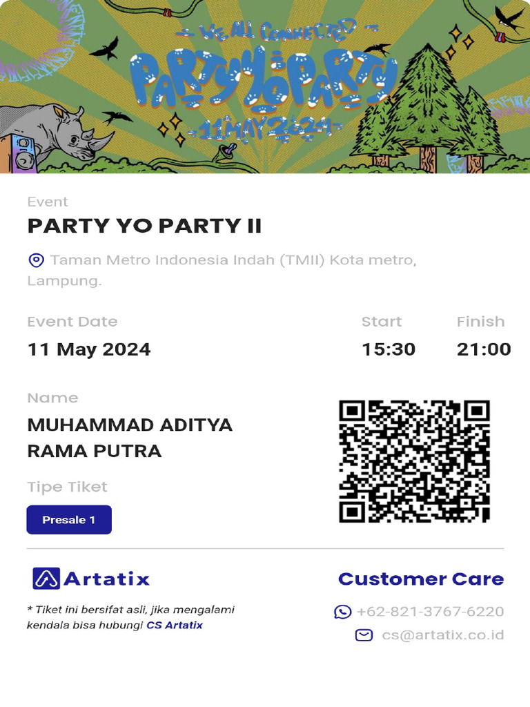 Event E-tiket - Muhammad Aditya Rama Putra - Party Yo Party II | PDF