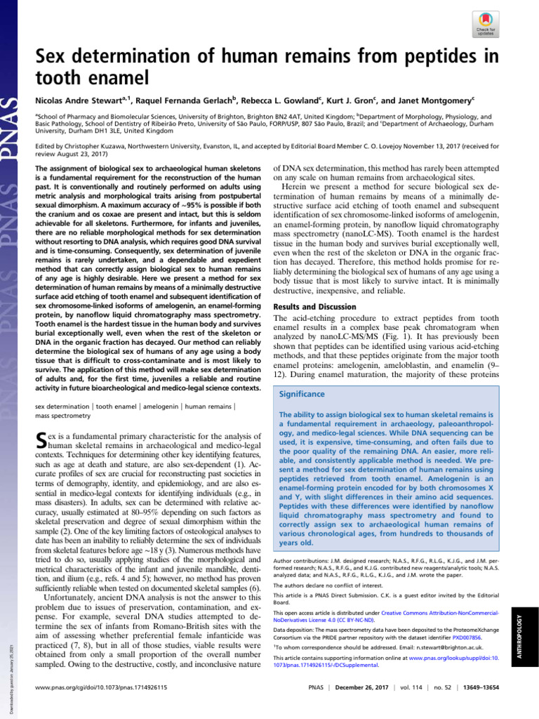 Articol Sex Identification Of Human Remains Download Free Pdf