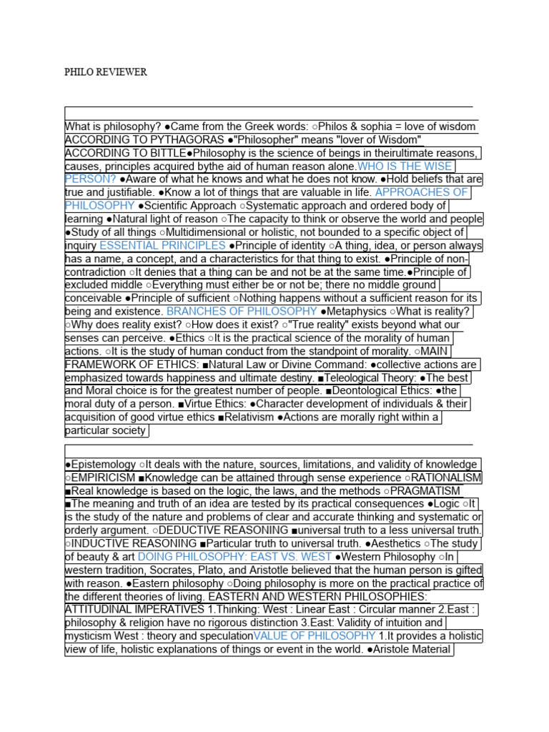 Philo Reviewer | PDF | Truth | Argument