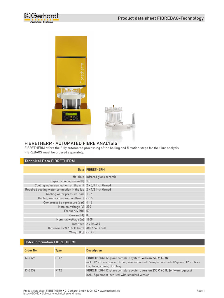Product Data FIBRETHERM English | PDF