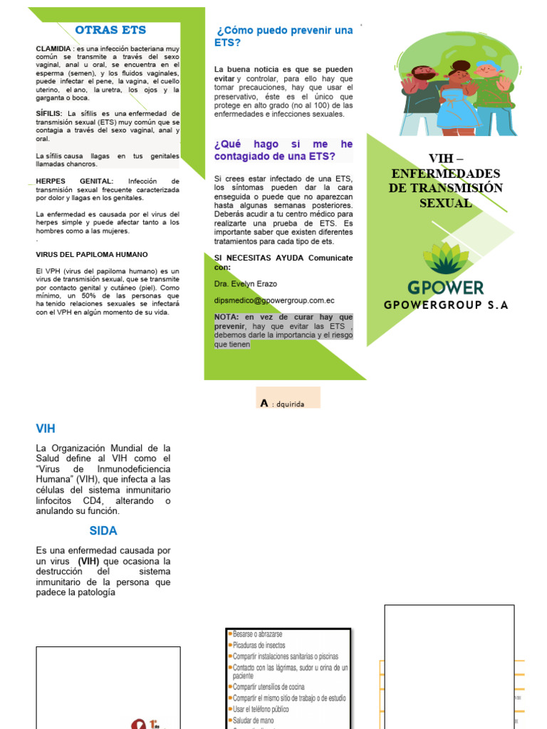 Triptico Ets | PDF | Infección transmitida sexualmente | VIH