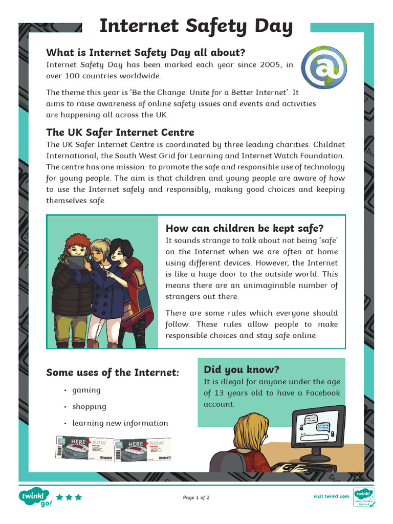 Higher Ability Internet Safety Reading Comprehension and Questions ...