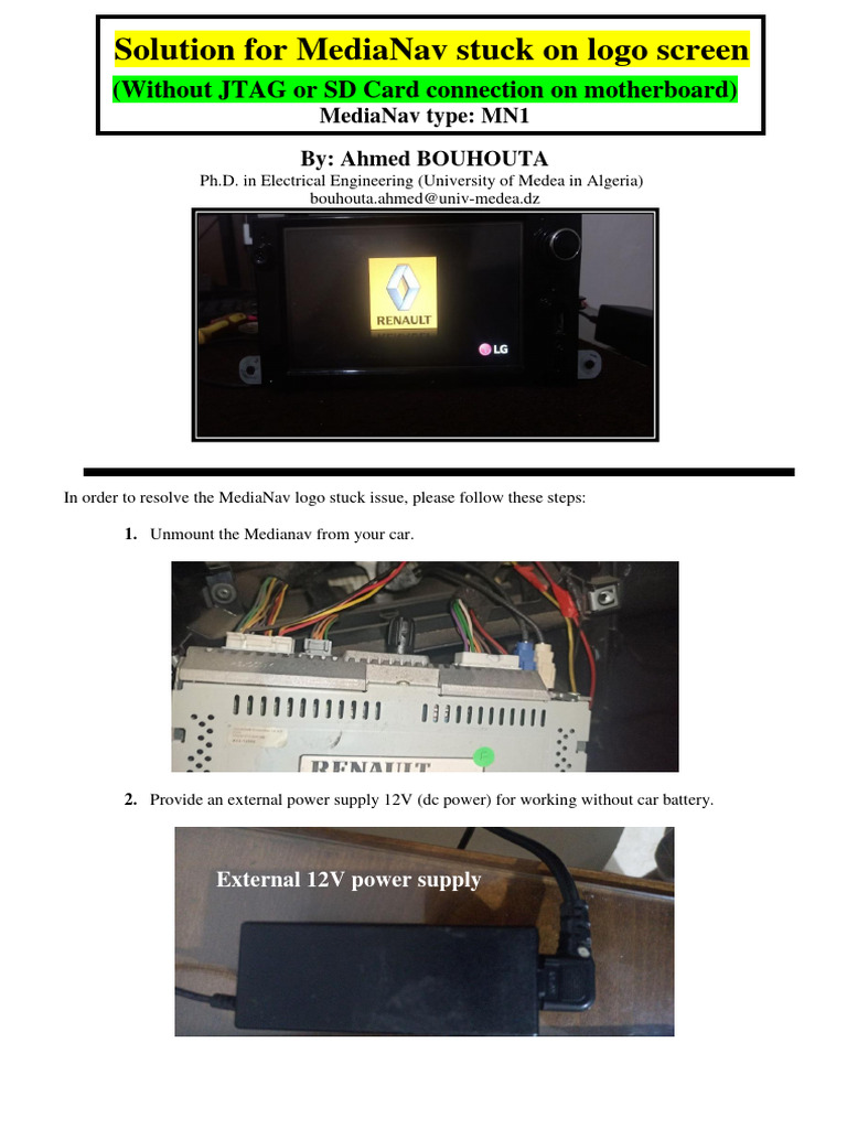 Solution For MediaNav Blocked On The Booting Logo | PDF | Booting | Usb ...