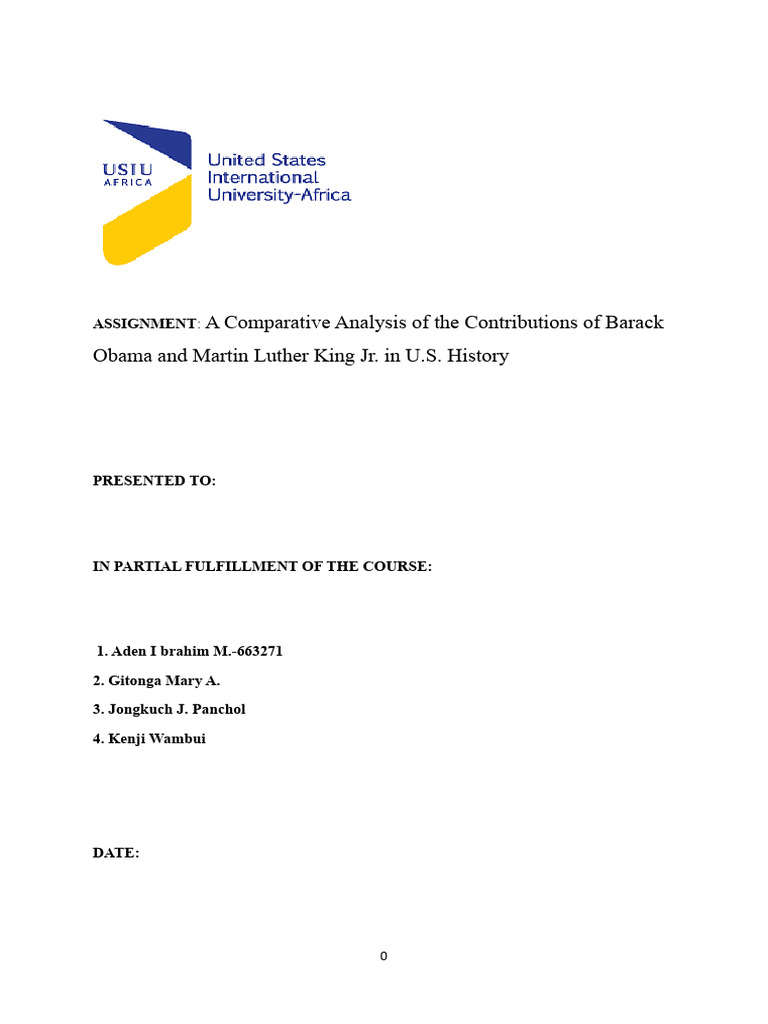 A Comparative Analysis of the Contributions of Barack Obama and Martin ...