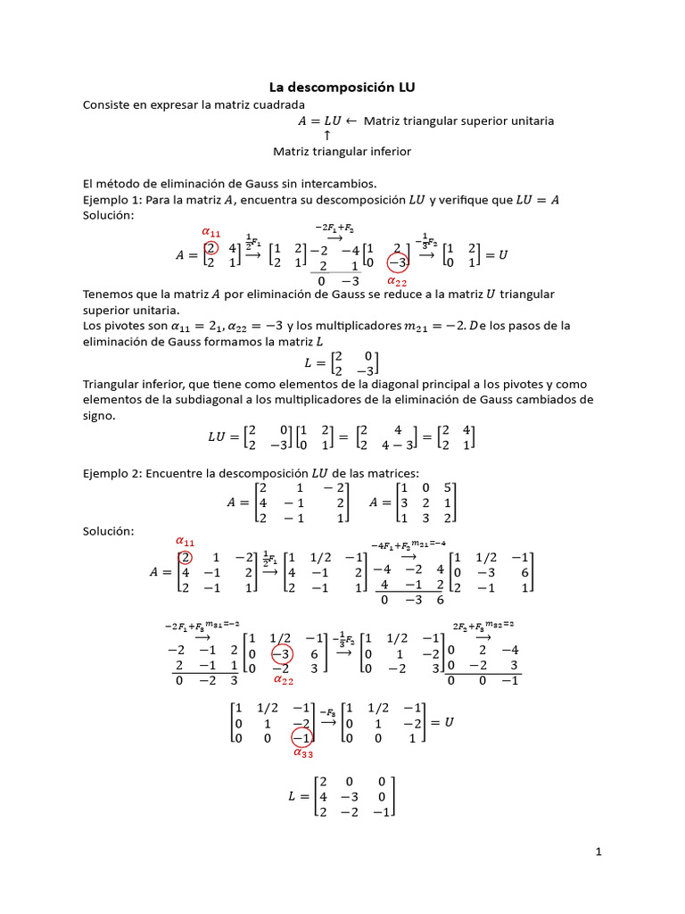 Descomposición LU y Permutación de Matrices | PDF | Funciones y mapeos | Conceptos matemáticos