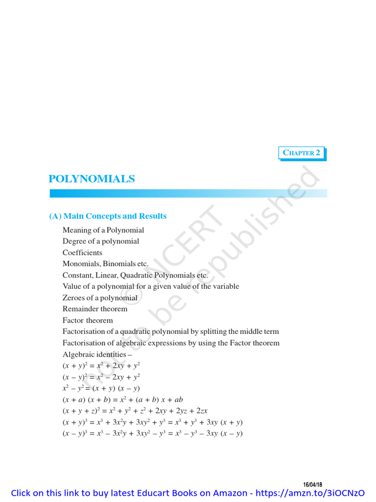 Polynomial Concepts And Factorization Pdf Polynomial Teachers 7096