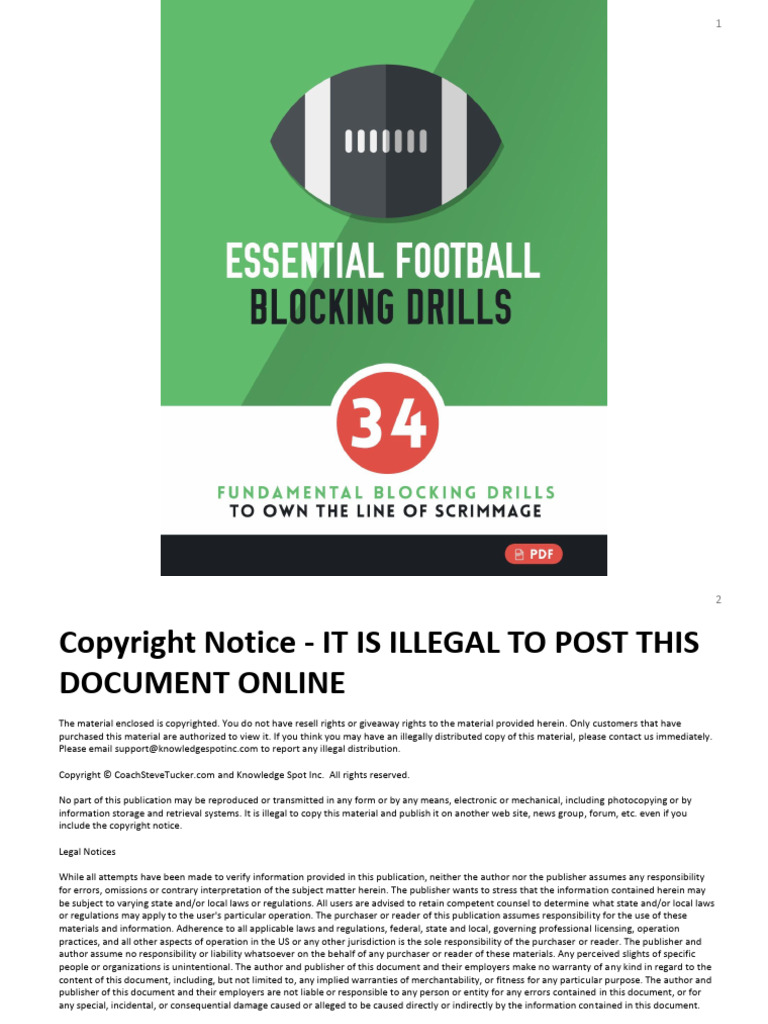 Essential Blocking Drills 129 | PDF | Team Sports | Gridiron Football