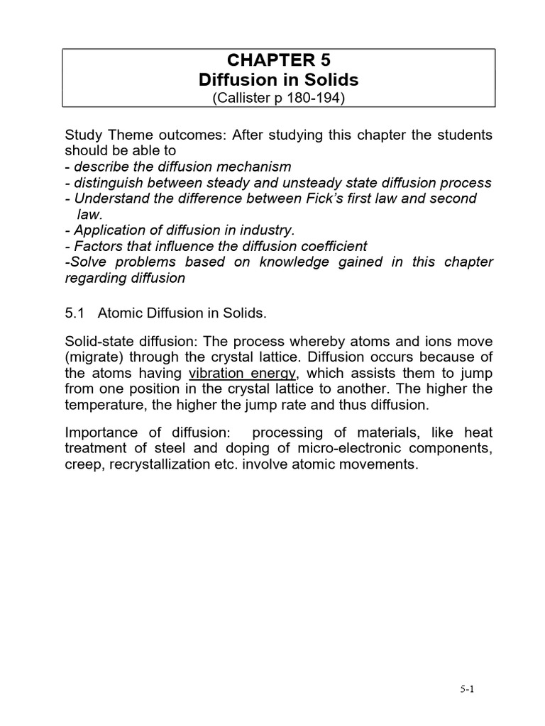 Diffusion in Solids | PDF | Diffusion | Solid