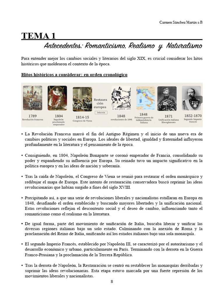 Tema 1. Romanticismo. Realismo y Naturalismo. | PDF | Anton Chekhov ...
