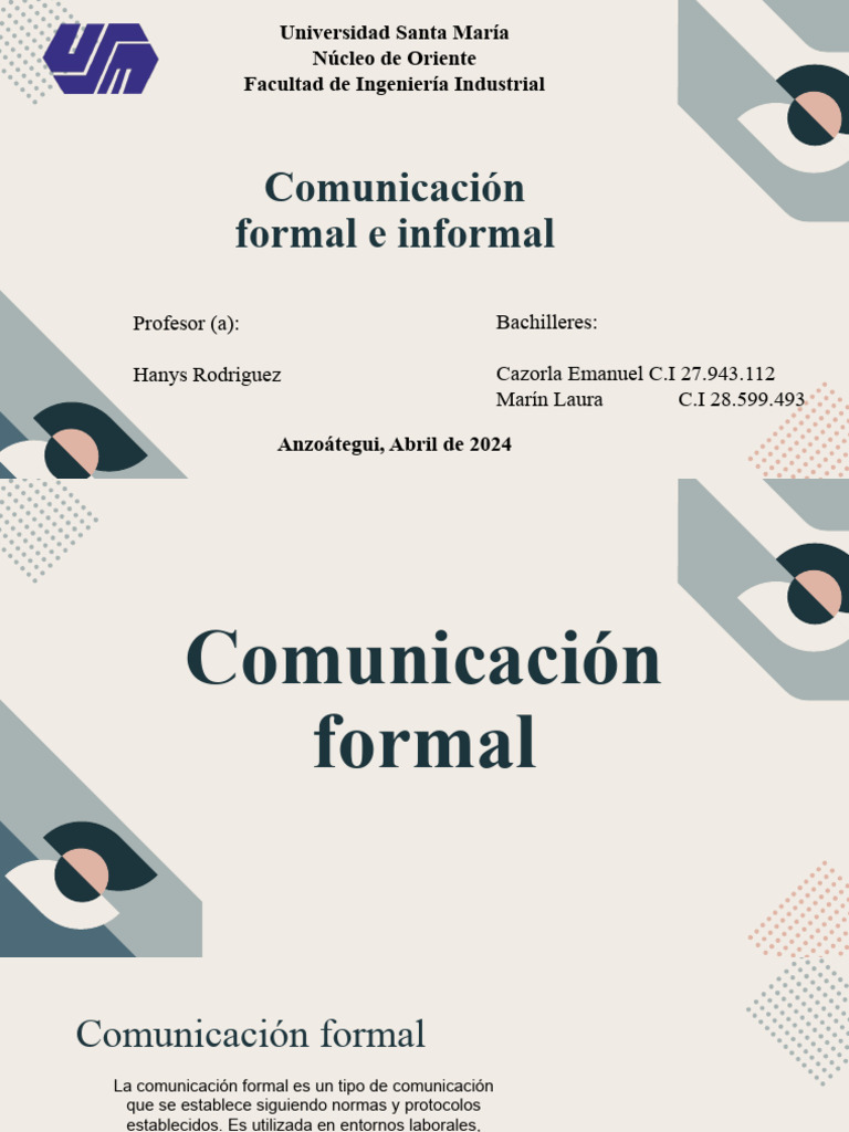 Comunicación Formal e Informal | PDF | Comunicación | Información