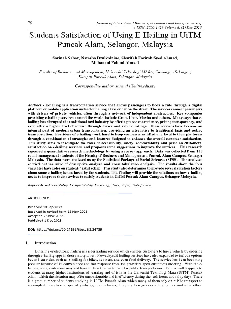 Fyp Research 2024 7 | PDF | Questionnaire | Public Transport