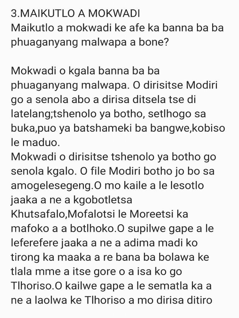Maikutlo A Mokwadi MODIRI | PDF