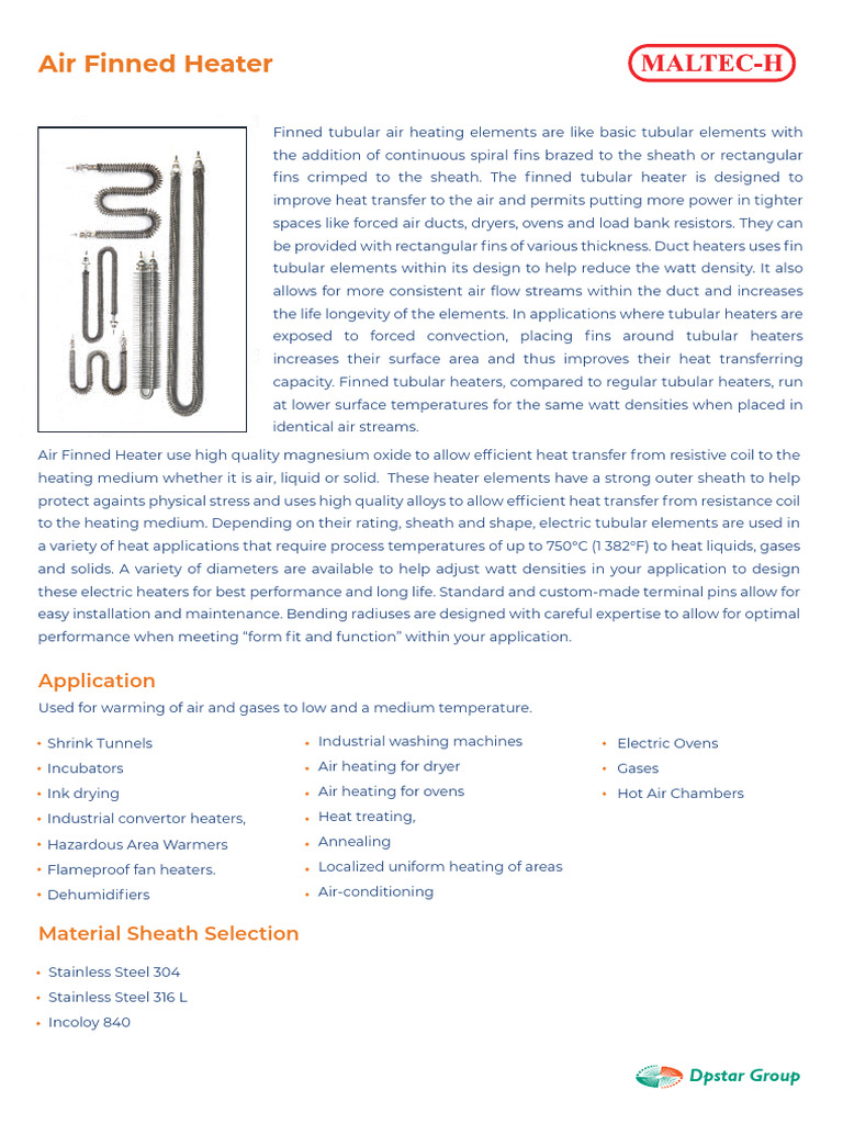 Maltec H Air Finned Heater DpstarGroup 1 | Download Free PDF | Heat ...