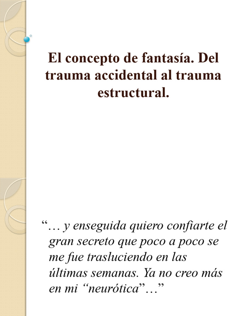 T5. Concepto de Fantasía | PDF | Trauma psicólogico | Conceptos psicologicos