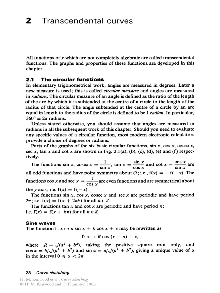 transcendental curves | PDF | Trigonometric Functions | Elementary Geometry