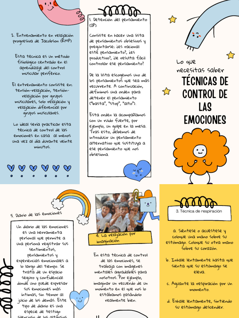 Triptico de Tecnicas en Gestión Emocional | PDF | Las emociones | Pensamiento