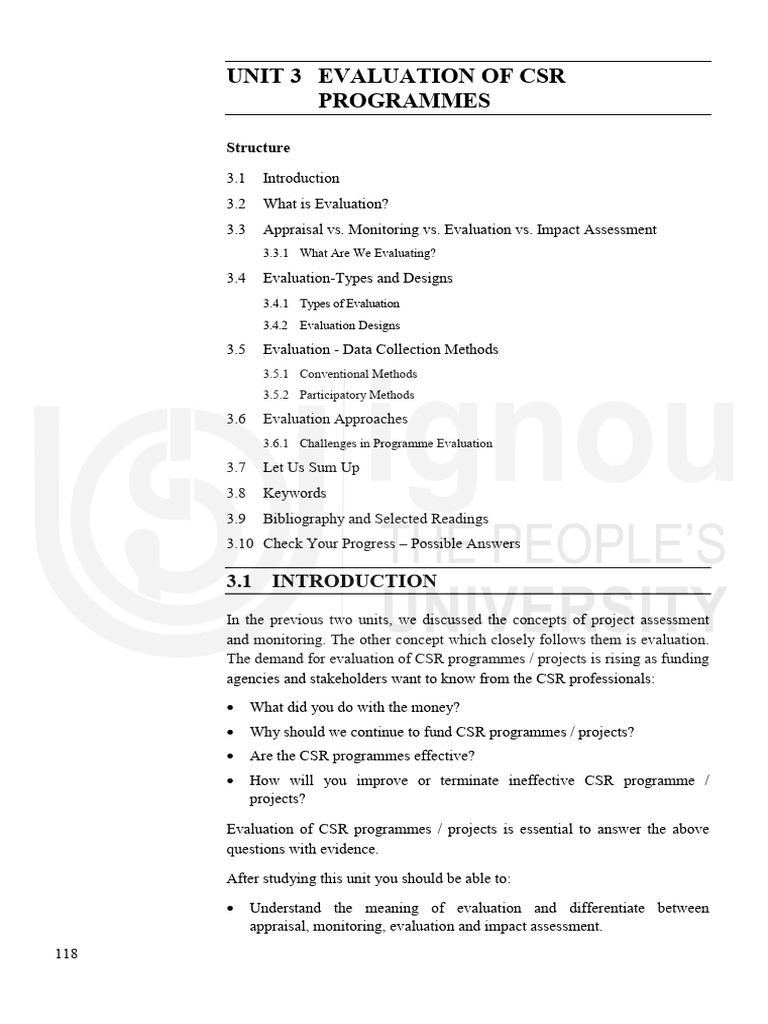 Unit 3 | PDF | Evaluation | Corporate Social Responsibility