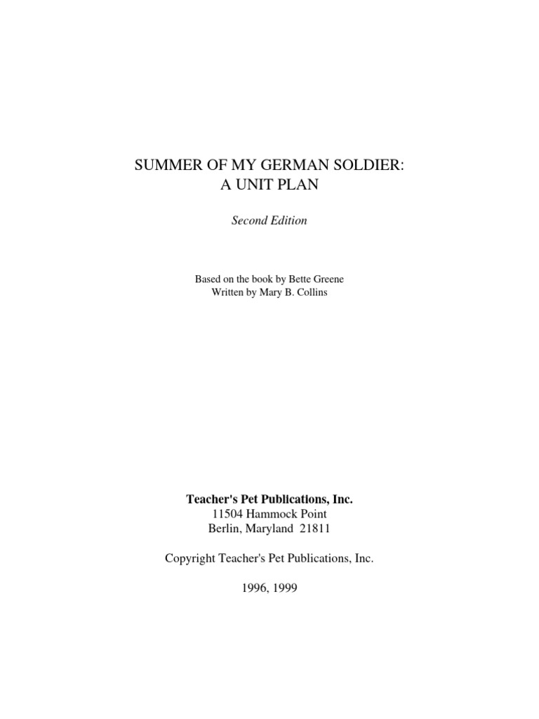 Summer of My German Soldier | PDF | Vocabulary | Reading Comprehension