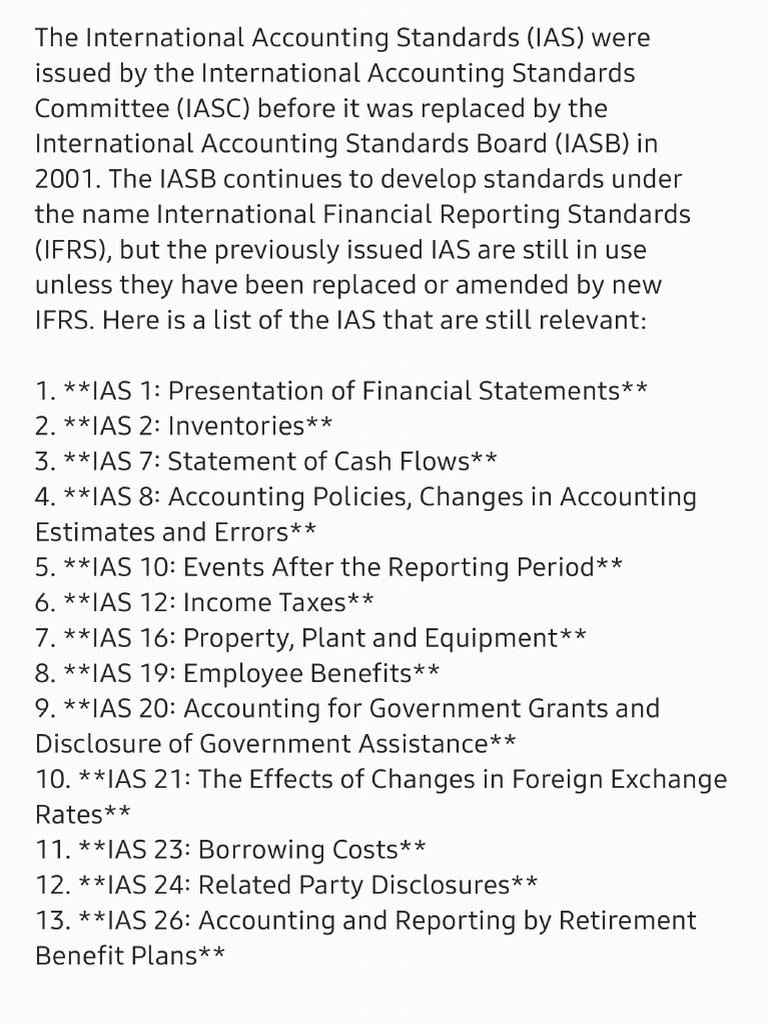 International Accounting Standards | PDF