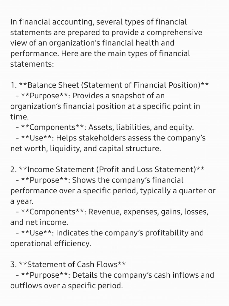 Types of Statements in Acc | PDF
