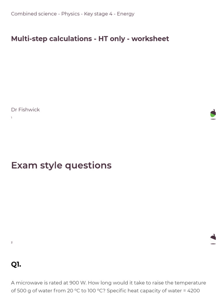 Combined Science ks4 Lesson Phy Y10 U2 l14 | PDF | Kilogram | Physical ...