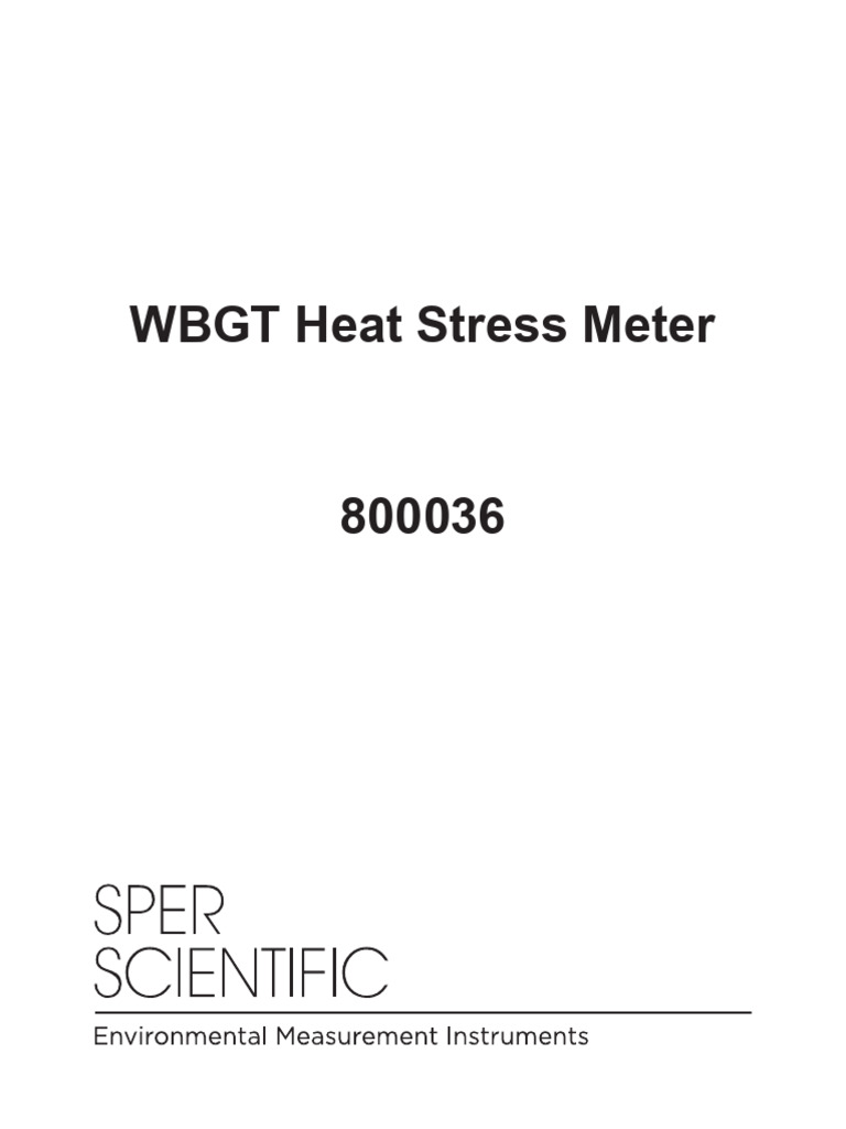 WBGT Heat Stress Meter 800036 | PDF | Humidity | Fahrenheit