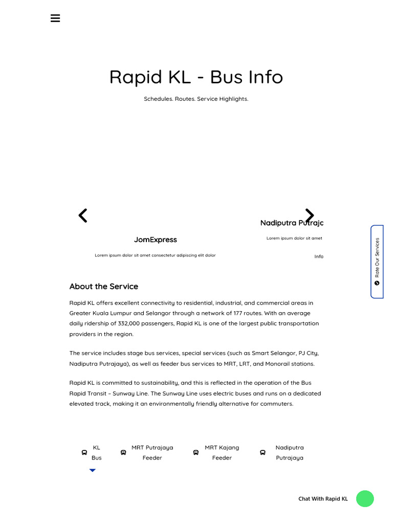 Rapid KL - Bus - MyRapid Info | PDF | Public Transport | Transport