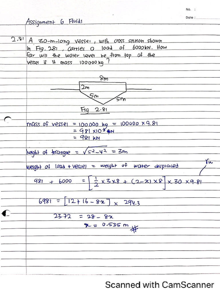 Assignment 6 Fluids | PDF