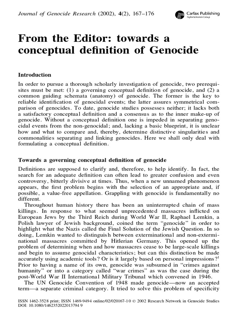 Conceptual Definition of Genocide. | PDF | Genocides | Nazi Germany
