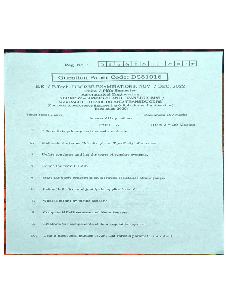 5th sem sensors | PDF
