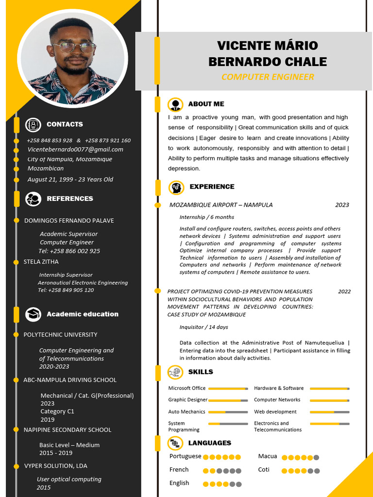 Vicente Chale - Curriculum vitae | Download Free PDF | Computer Network | Computing