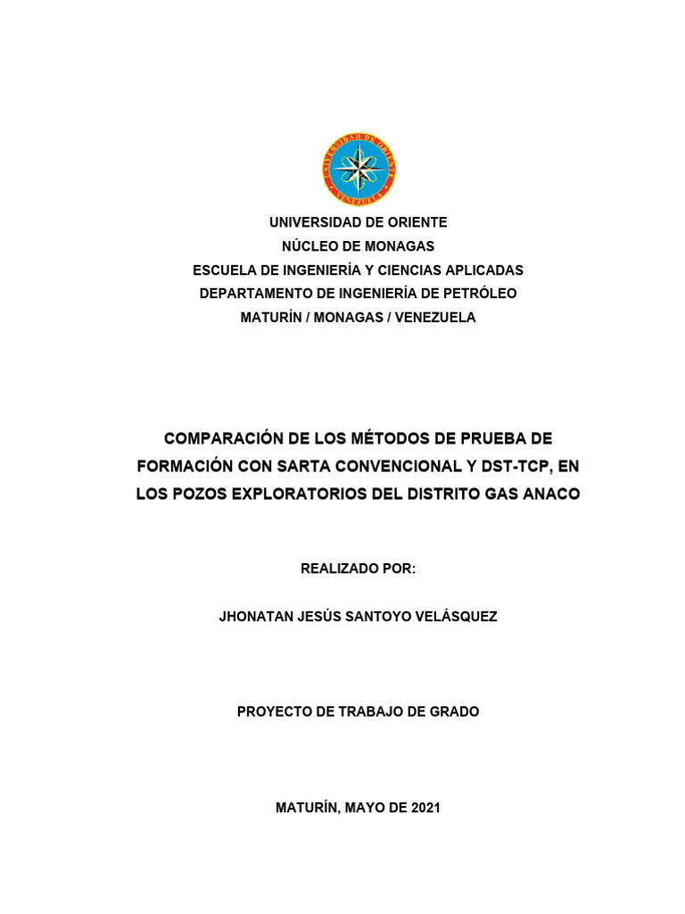 Métodos de Prueba de Formación Con Sarta Convencional y DST-TCP | PDF ...