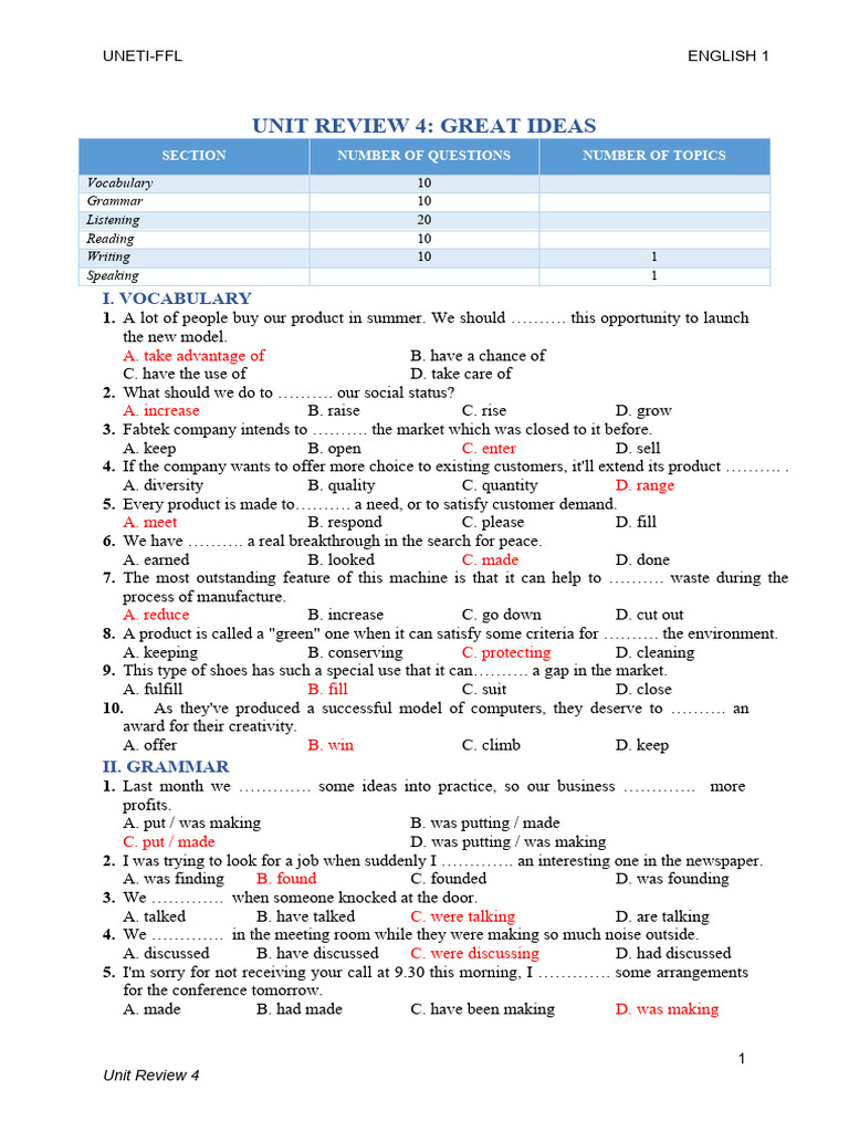 Unit Review 4 - S | PDF | Sales | Customer