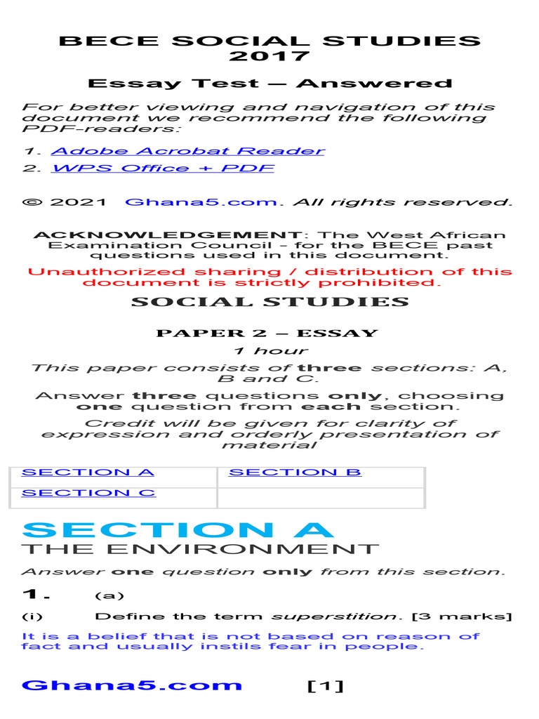 B SOC 2017 Paper-2 QA Preview | PDF