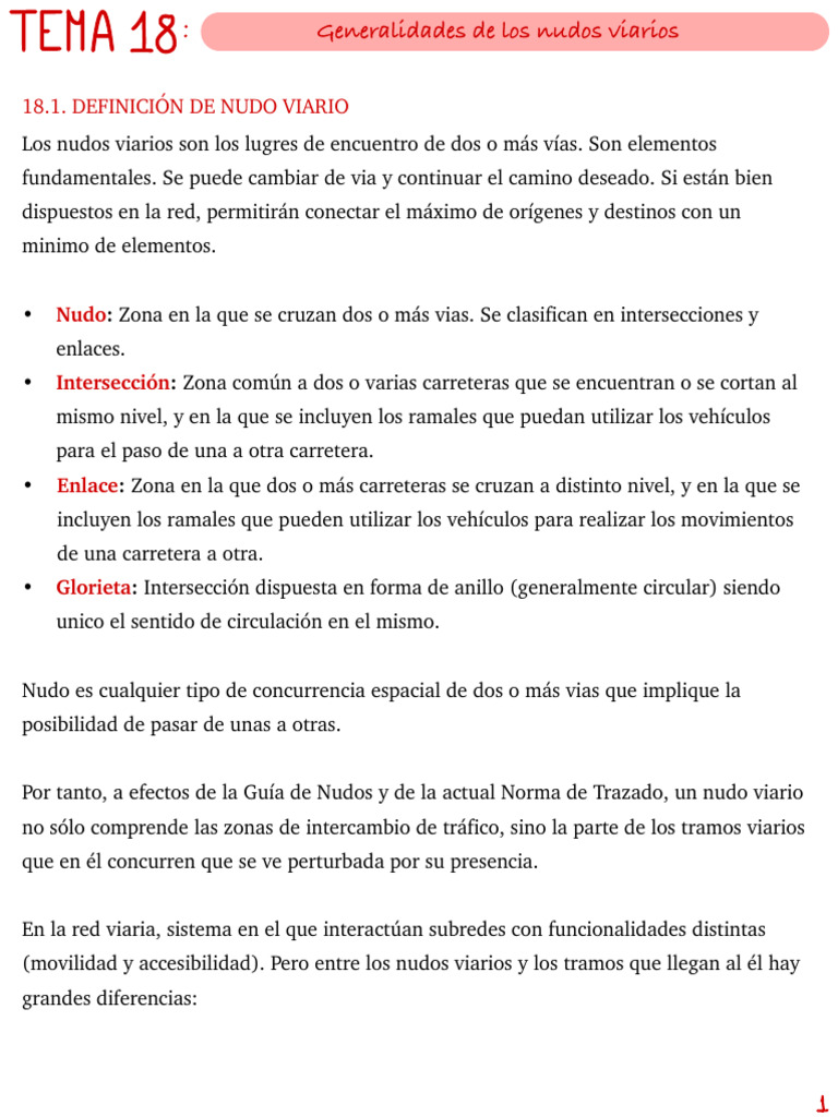 Tema 18 | PDF | Intersección (carretera) | La carretera