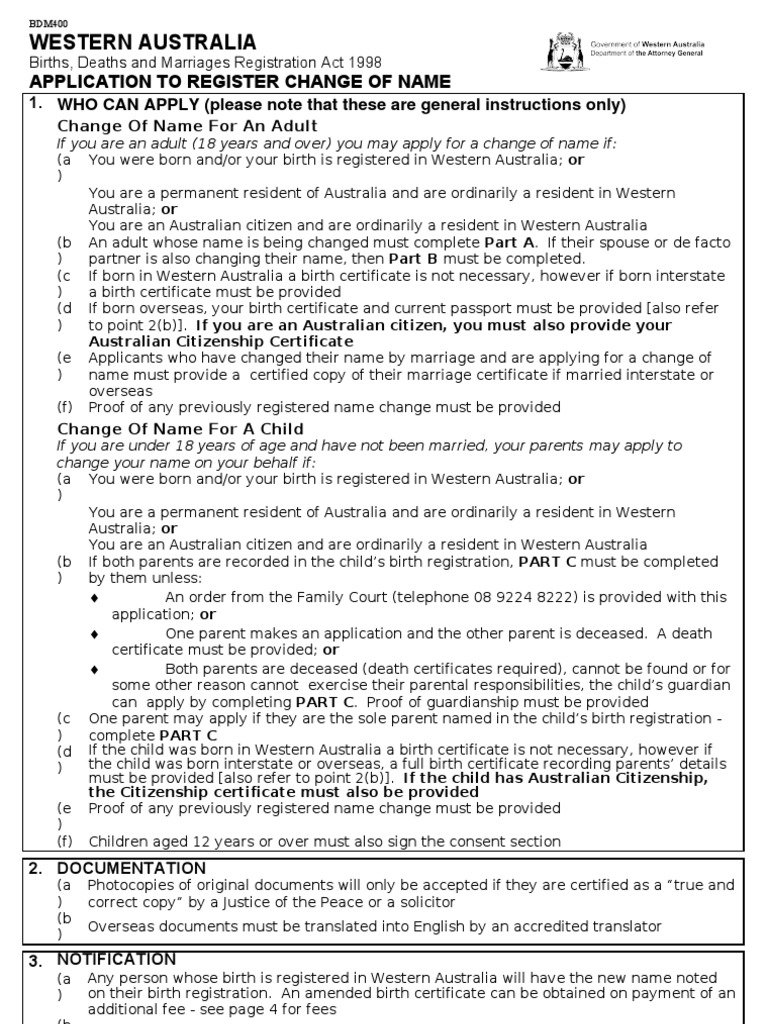 Register Name Change | PDF | Birth Certificate | Identity Document