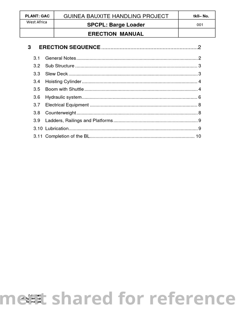 Erection Sequence at Jetty - Watermarked | PDF | Crane (Machine ...
