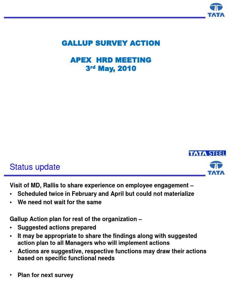Gallup Action Plan for Apex HRD | Employment | Psychological Concepts